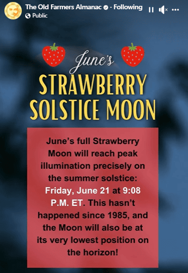 GORDON’S WEATHER UPDATE – BONUS WEEKEND EDITION & STRAWBERRY FULL MOON ...