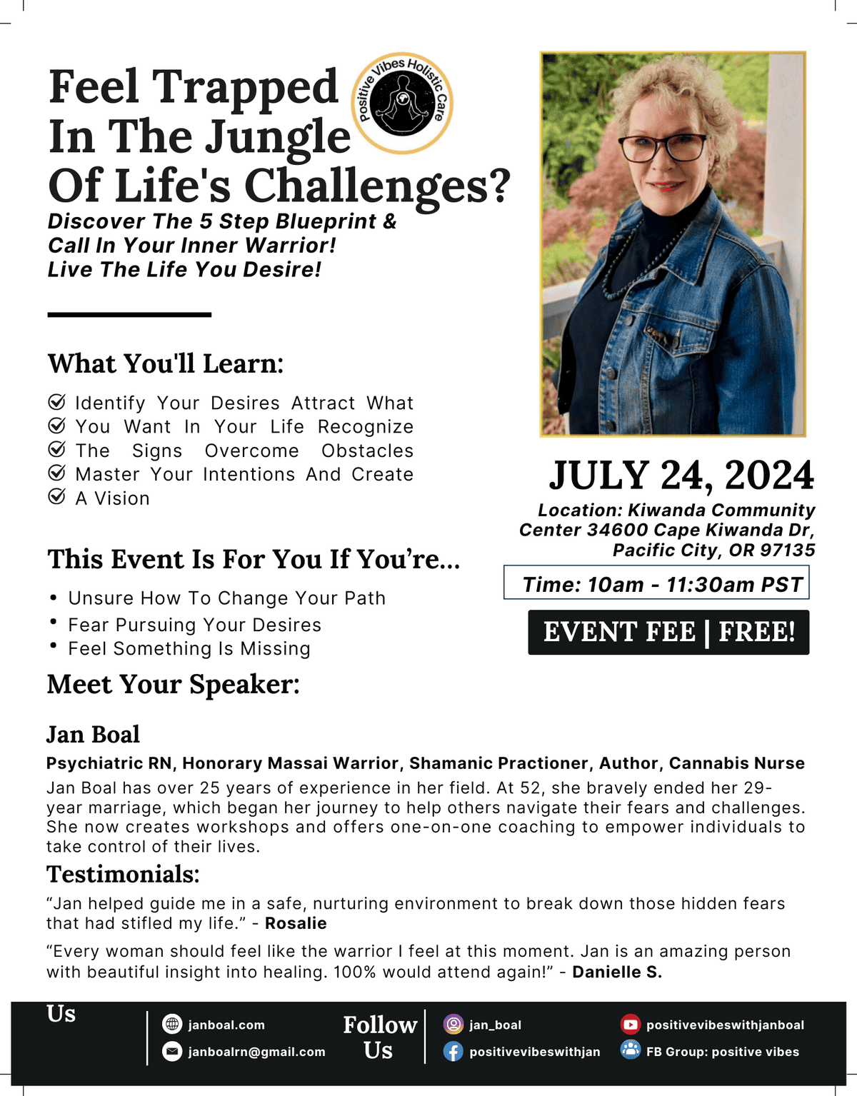 Safari for the Soul Author Jan Boal Upcoming Event at Kiawanda ...