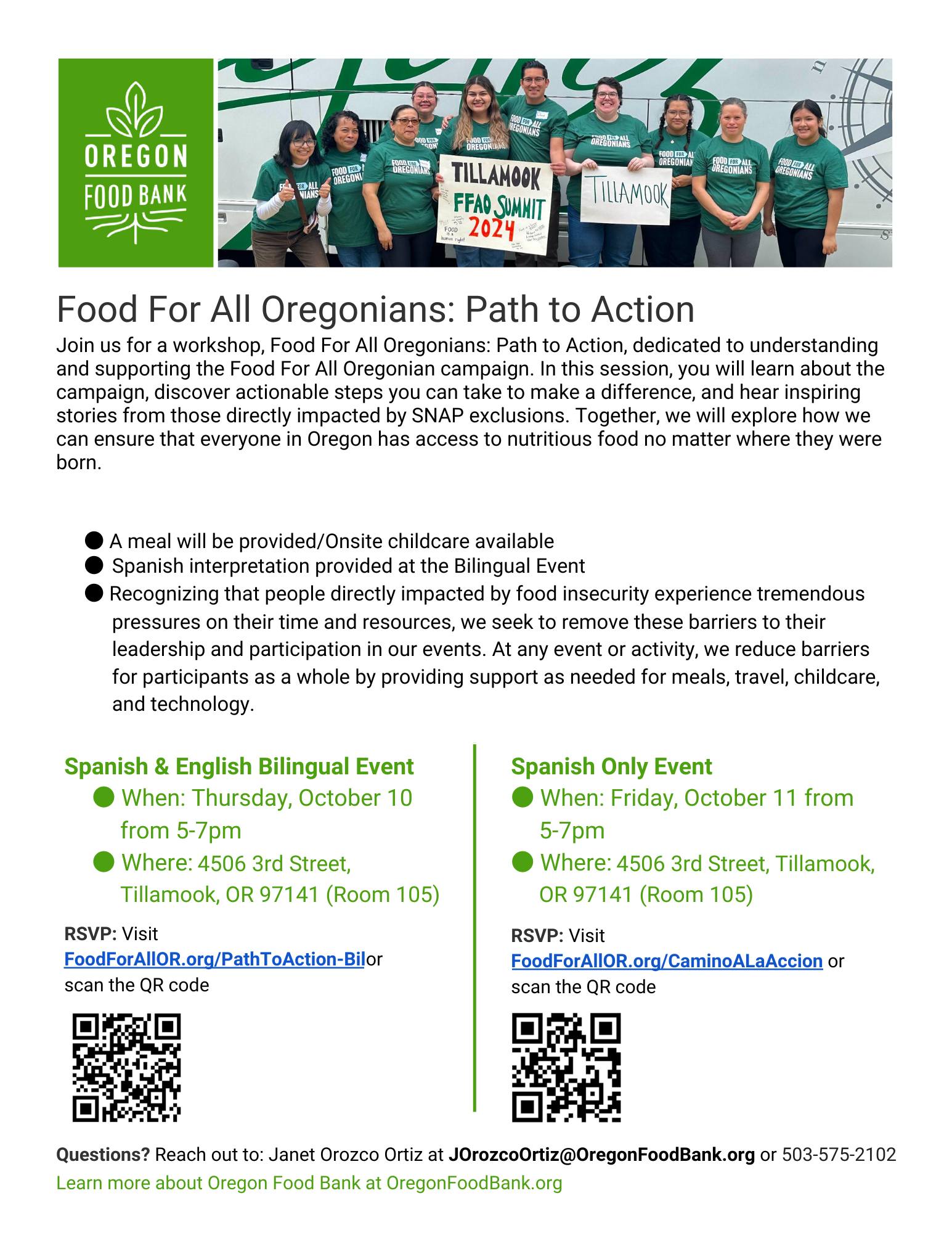 Join Oregon Food Bank Workshop – Food For All Oregonians: Path to ...